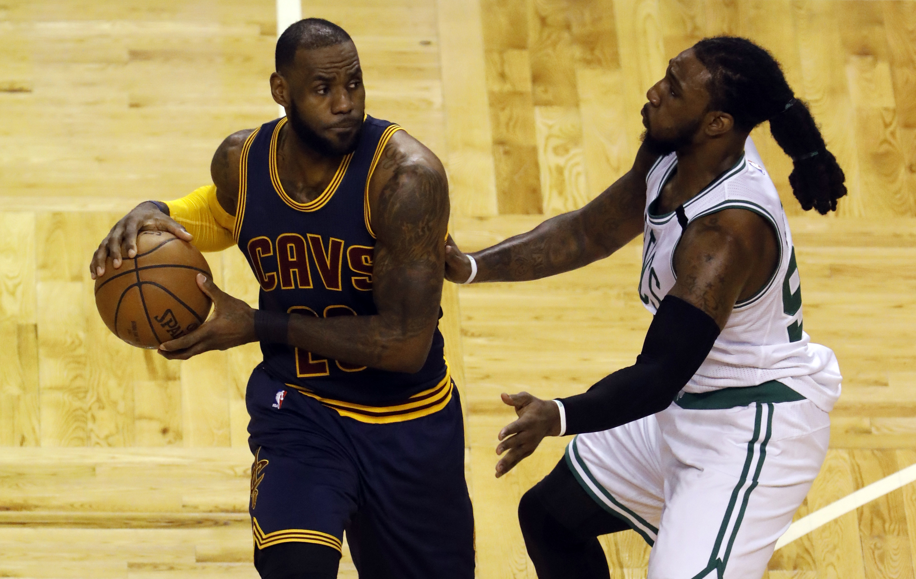 LeBron James with the patented chasedown block (Video)